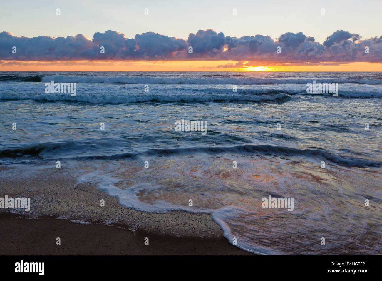 Dawn over the Atlantic Ocean at Coast Guard Beach in the Cape Cod ...