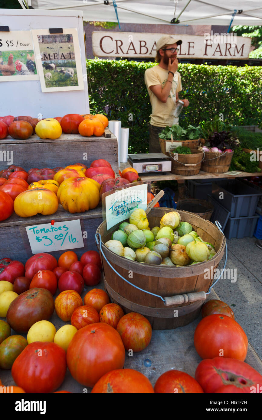 Rob Eckman at his Crabapple Farm booth at the Tuesday Market farmer's ...