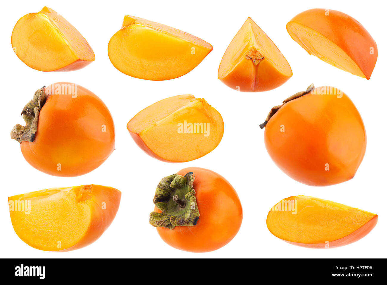 Persimmon fruit closeup isolated on white background Stock Photo - Alamy