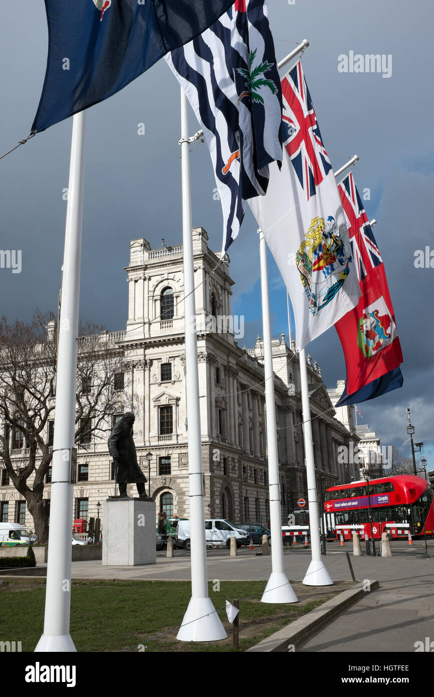 Flags Parliament Square Stock Photo - Alamy