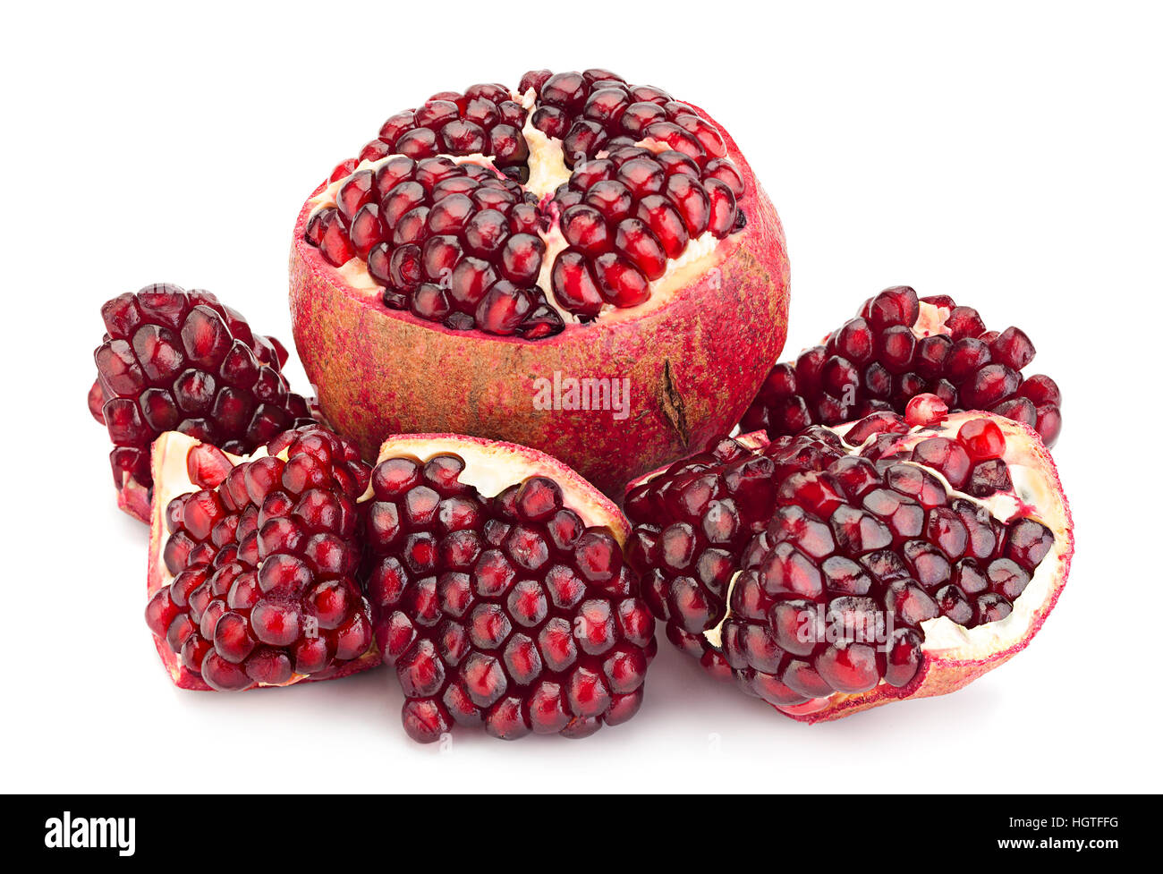 Pomegranate fruit closeup isolated on white background Stock Photo - Alamy