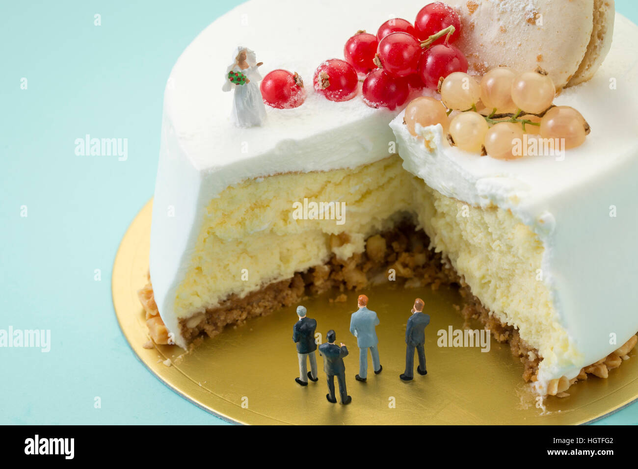 Figures with fruit cake Stock Photo - Alamy