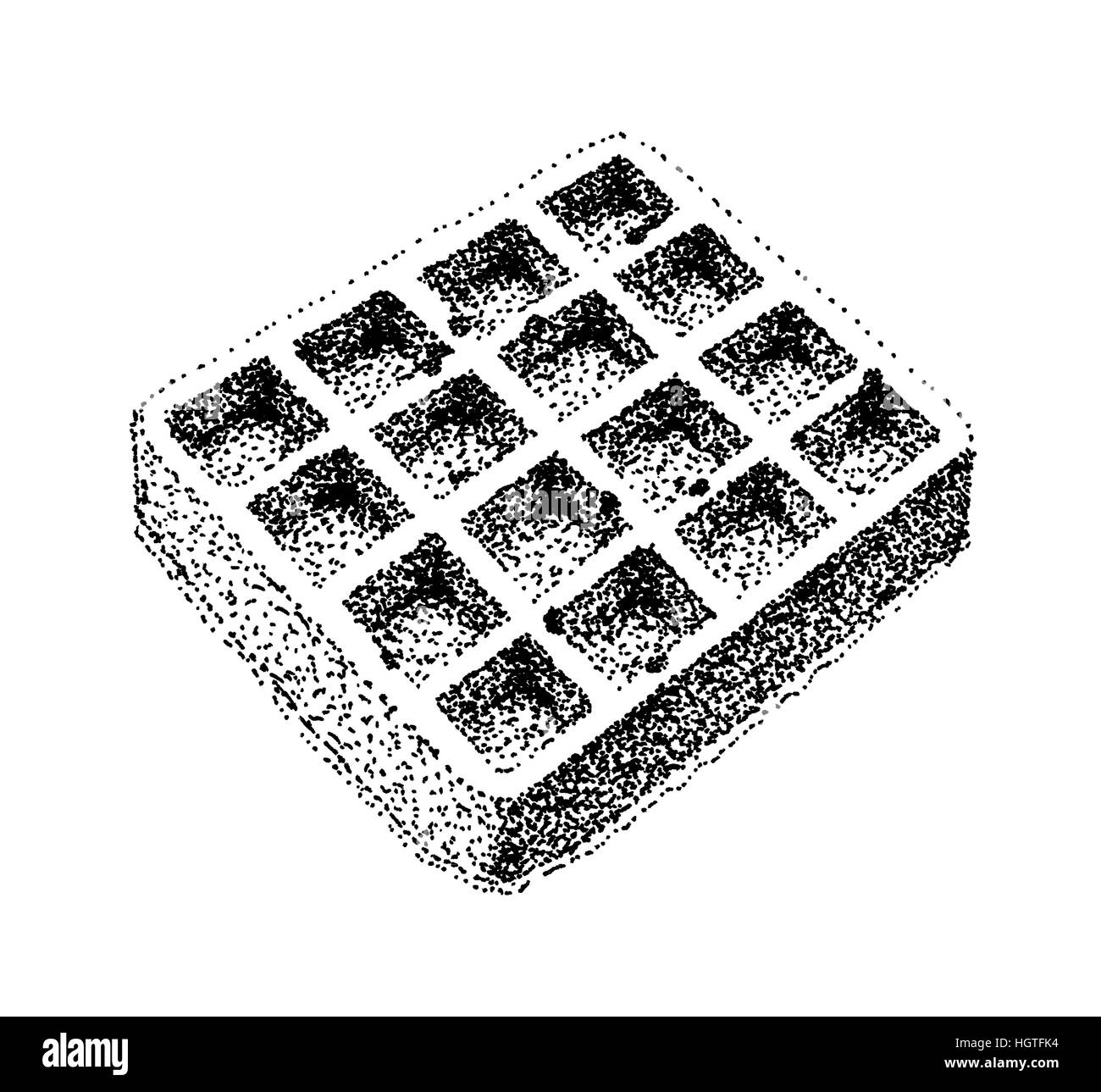 Belgic waffer illustration old lithography style hand drawn Stock Photo ...