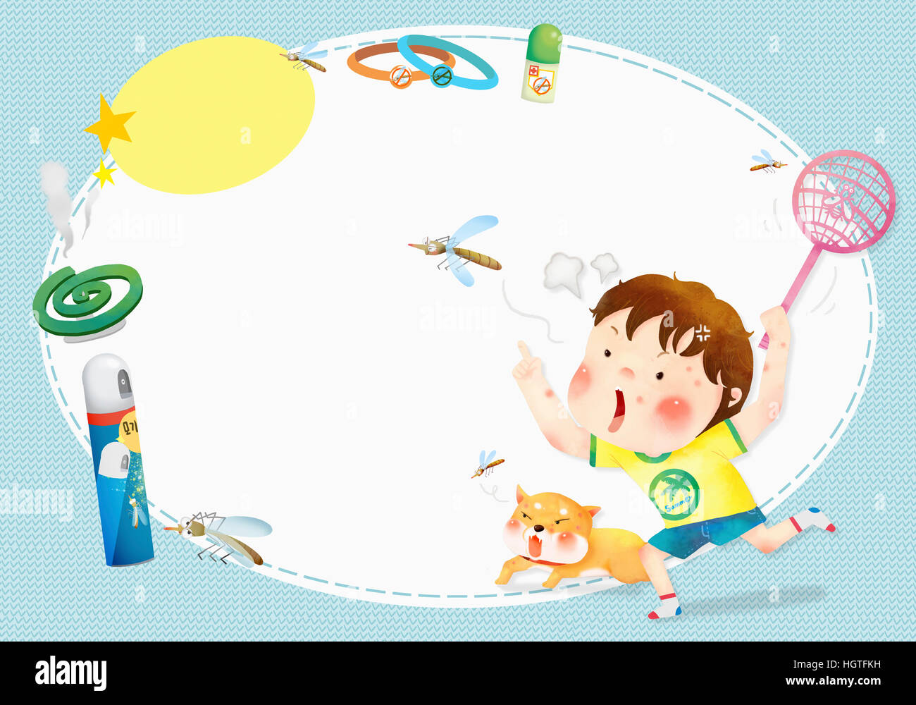 Illustration representing safety from harmful insects in summer time ...