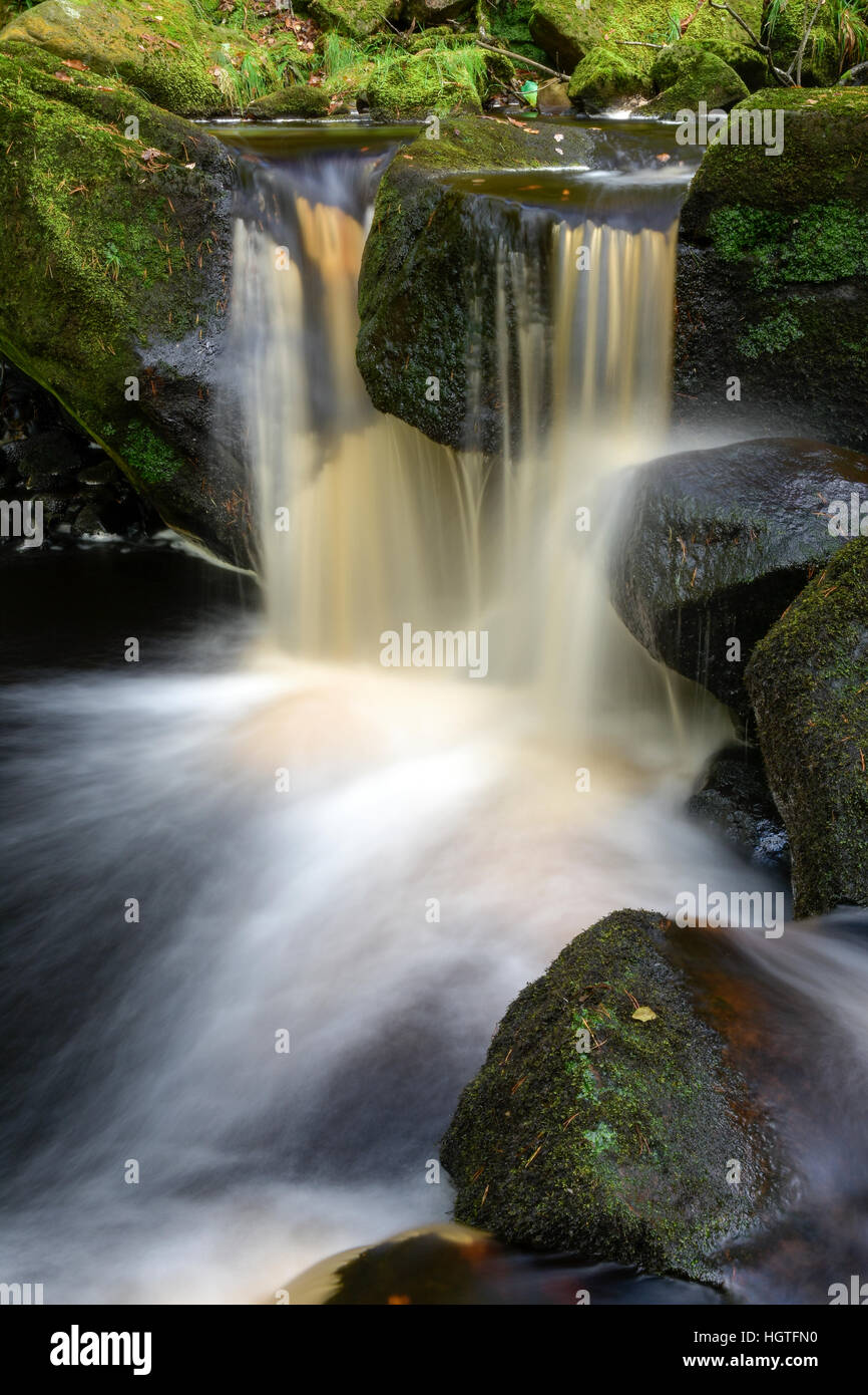 Small waterfall in Derbyshire England Stock Photo - Alamy