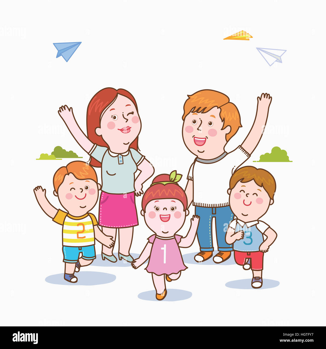Harmonious multi-child family Stock Photo - Alamy