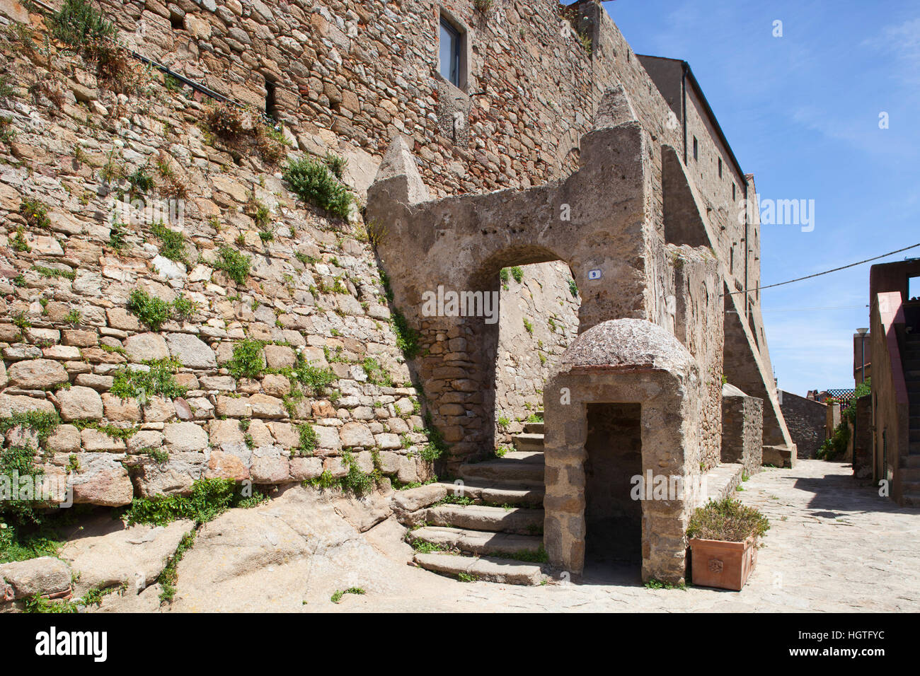 Castle, Giglio Castello village, Giglio Island, Tuscan archipelago ...