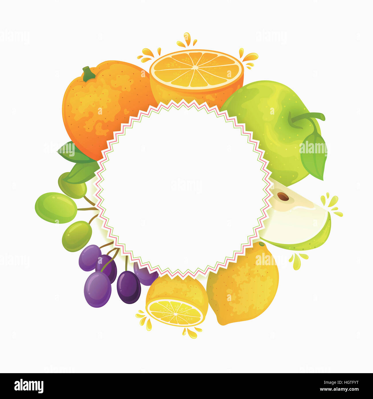 Frame with various fresh fruits Stock Photo - Alamy