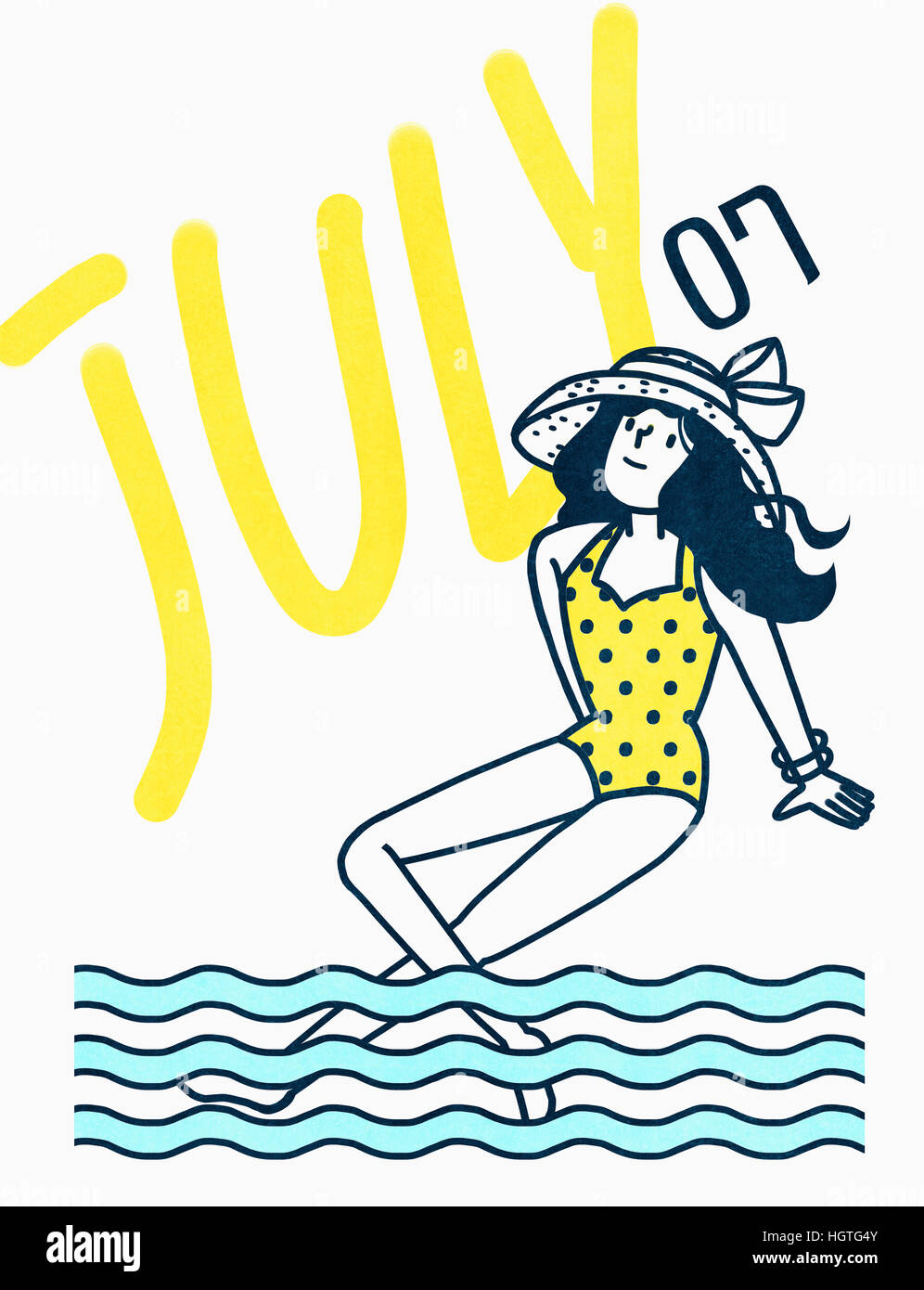 Woman in bikini posing in July Stock Photo - Alamy