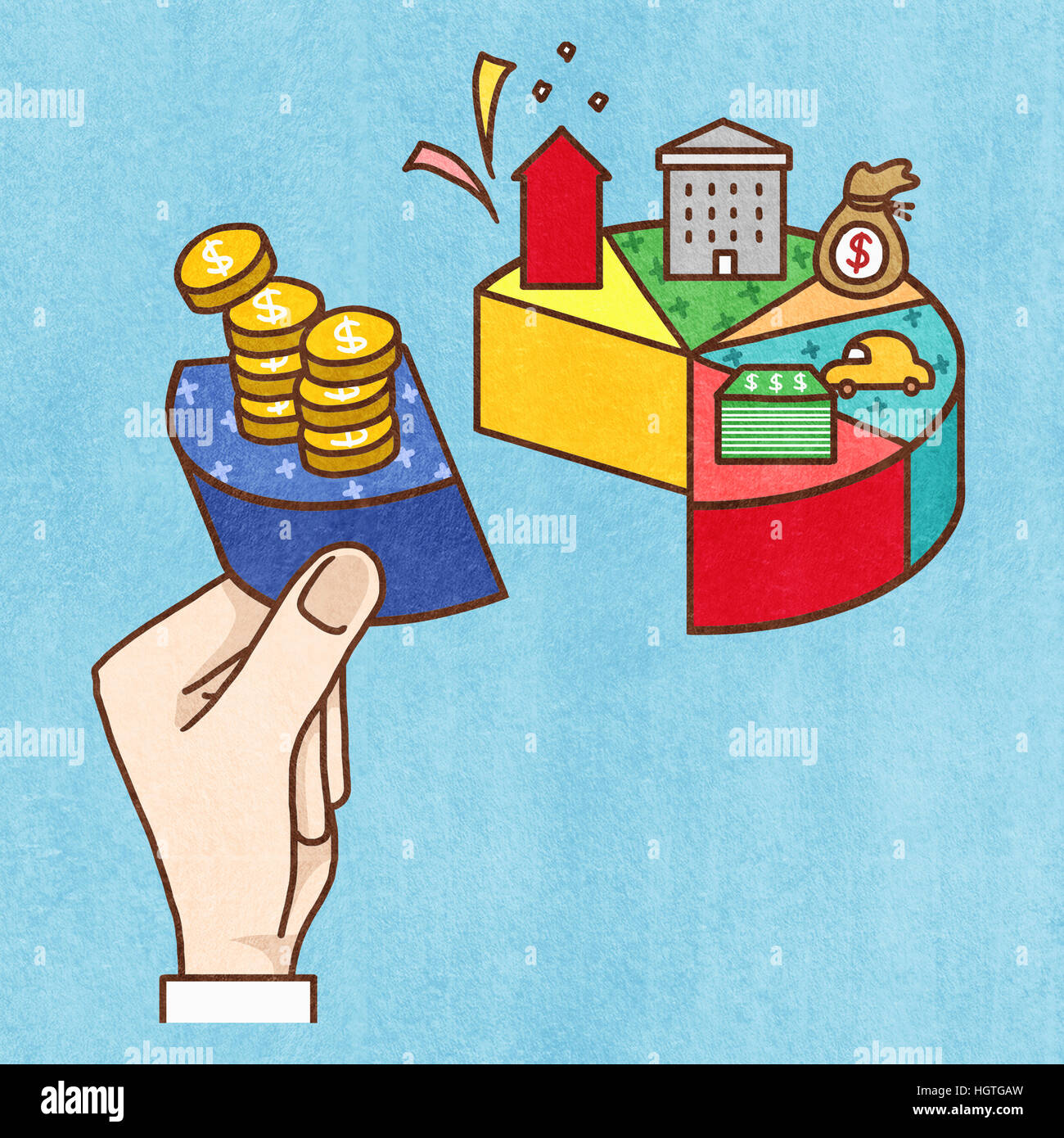 Illustration representing asset management Stock Photo - Alamy