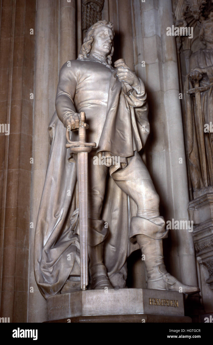 John Hampden statue in the Houses of Parliament Stock Photo - Alamy