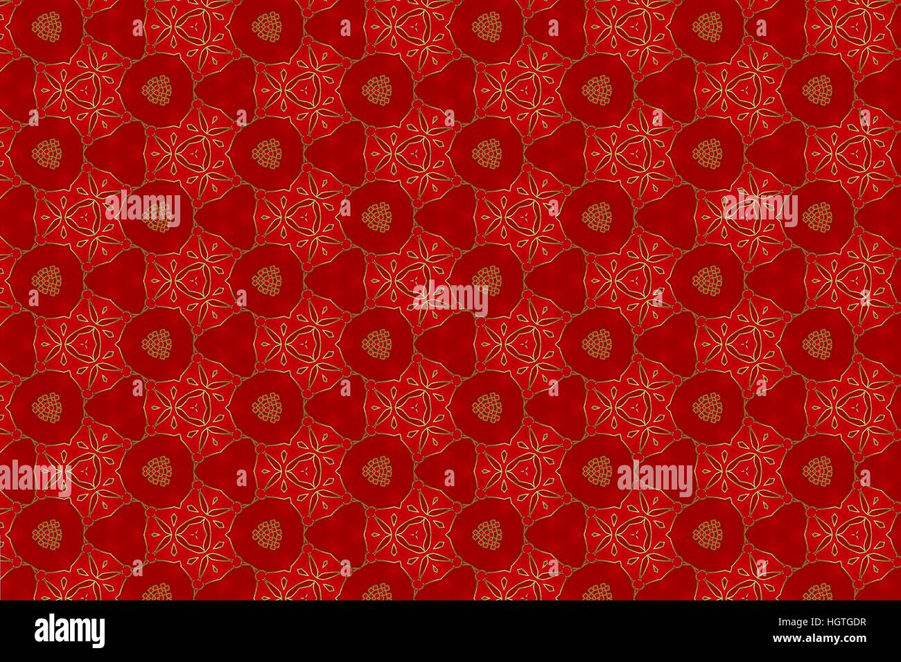 Abstract red and gold colors Chinese style pattern background Stock ...