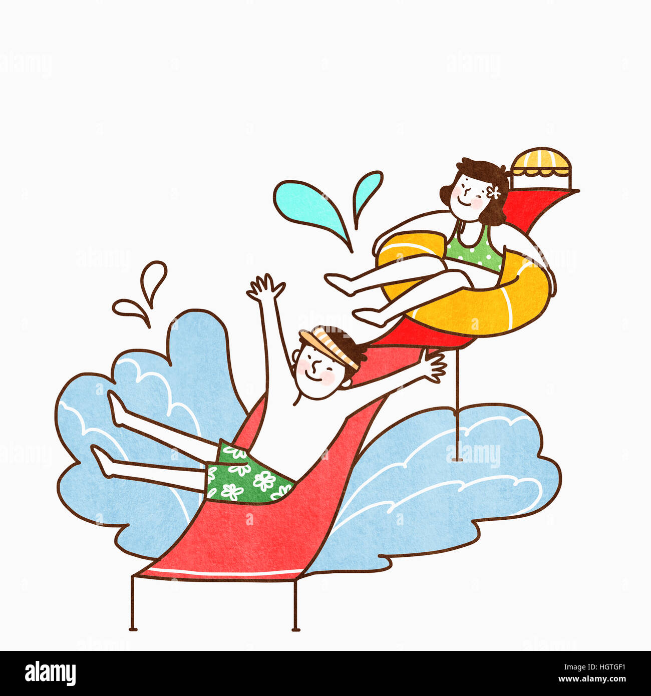 Romantic couple having a date at water park Stock Photo - Alamy