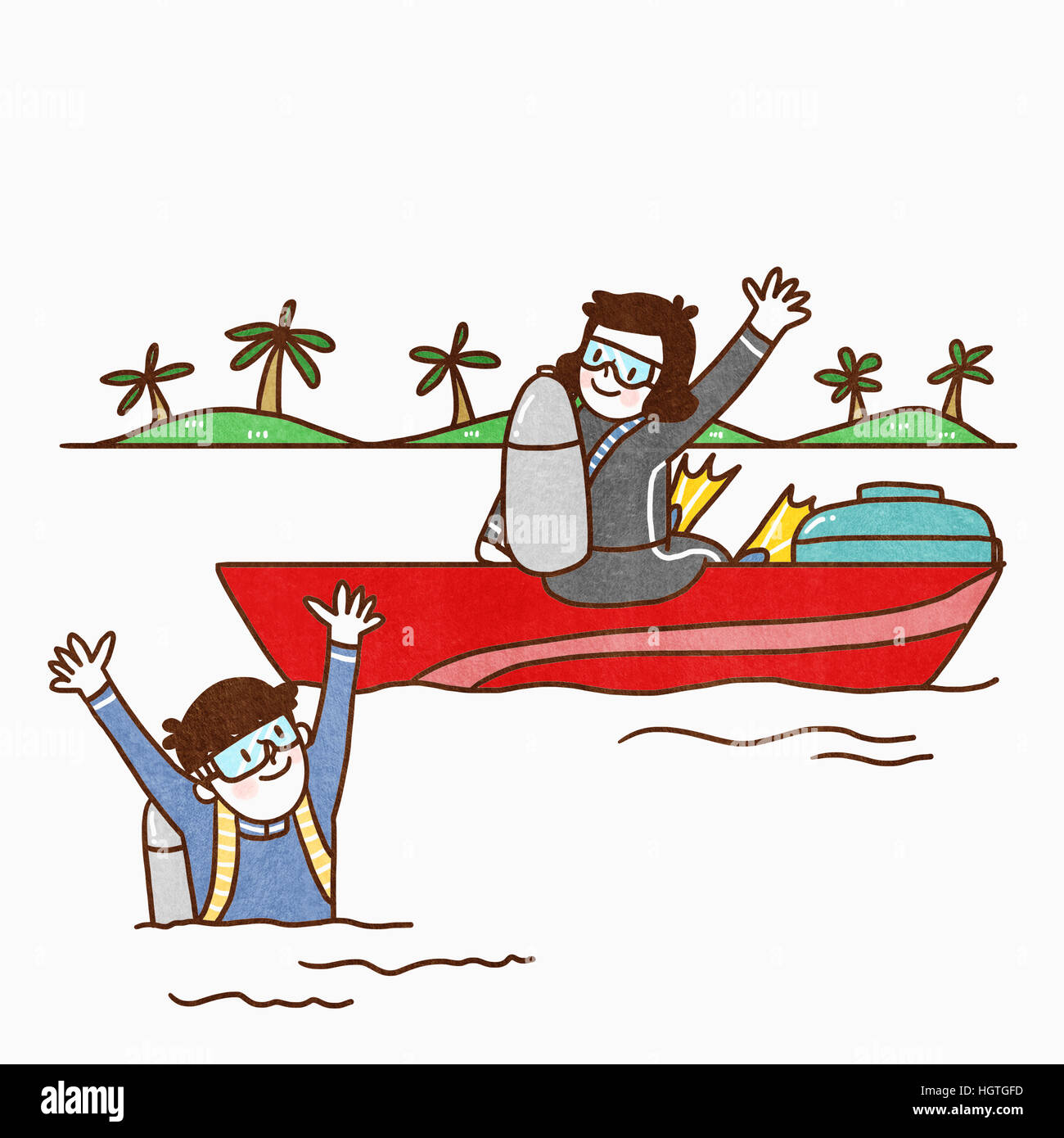 Romantic couple enjoying scuba diving Stock Photo - Alamy