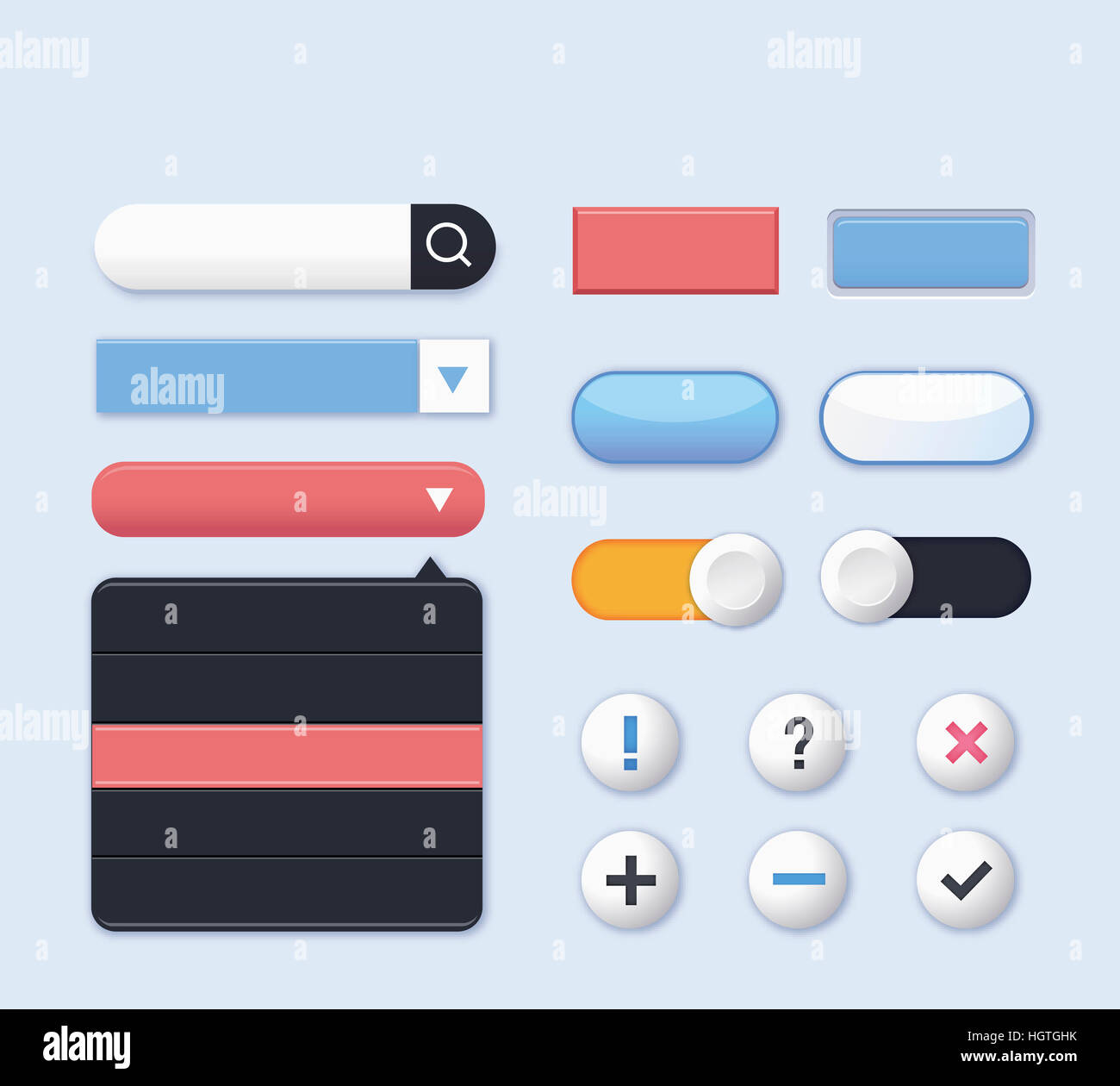 Various UI buttons Stock Photo - Alamy