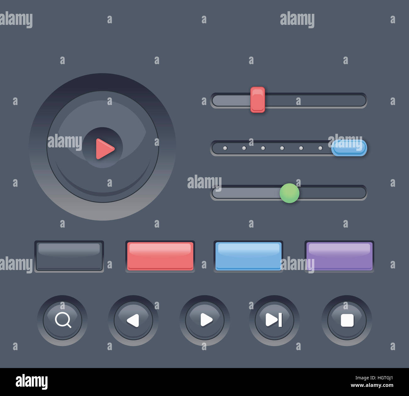 Various UI buttons Stock Photo - Alamy