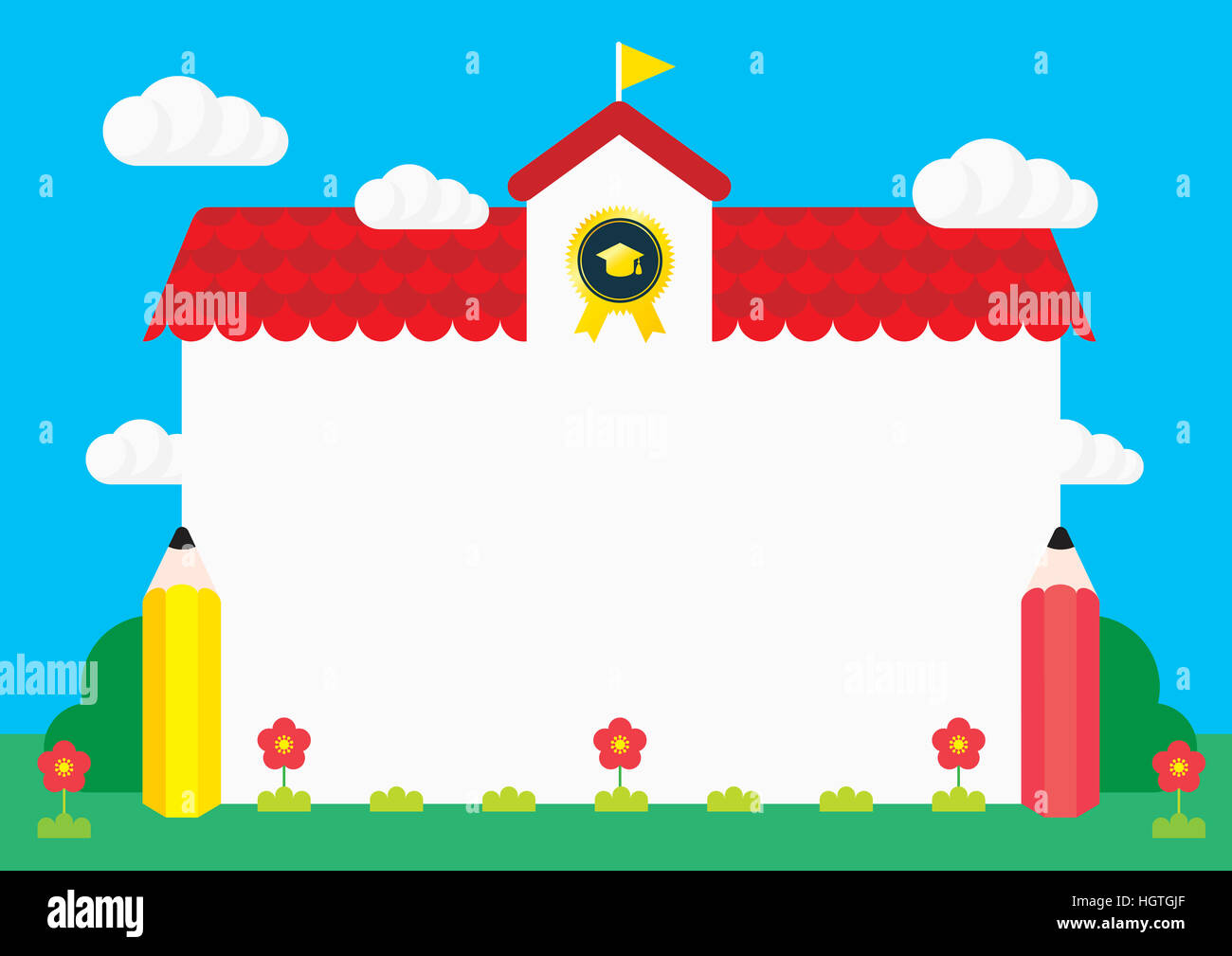 Background of certificate with school and emblem Stock Photo - Alamy