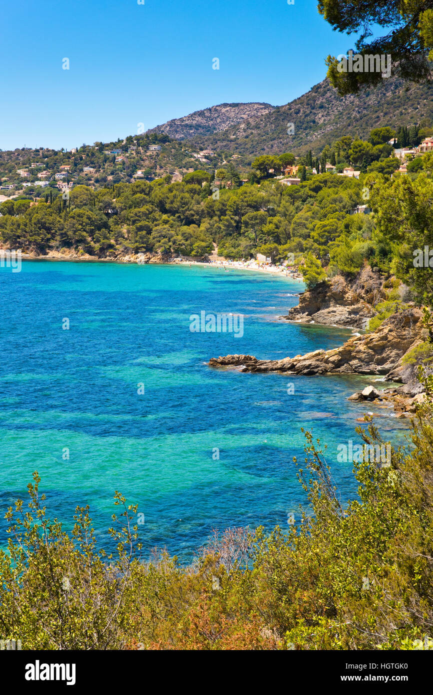 Mediterranean sea From Cavalière, French Riviera, France Stock Photo ...