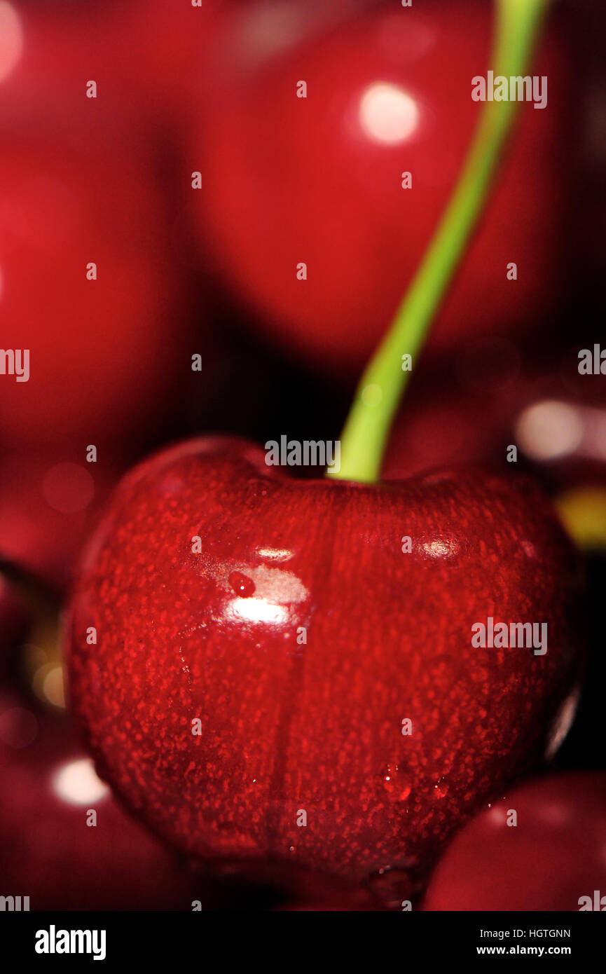 Red Cherries, Close up Stock Photo - Alamy