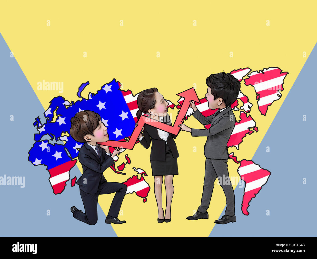 Teamwork of global business Stock Photo - Alamy