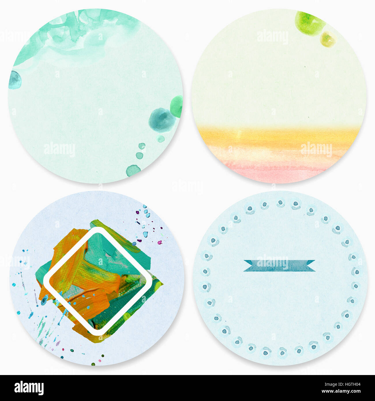 Circle frames with various patterns Stock Photo - Alamy