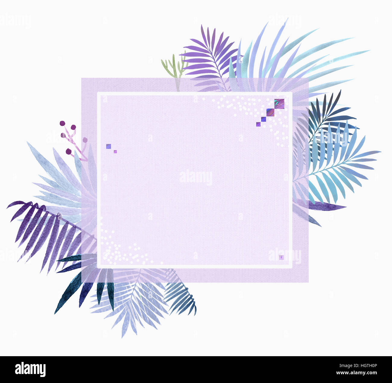 Frame with watercolor palm tree leaves Stock Photo - Alamy Frame with watercolor palm tree leaves Stock Photo - Alamy