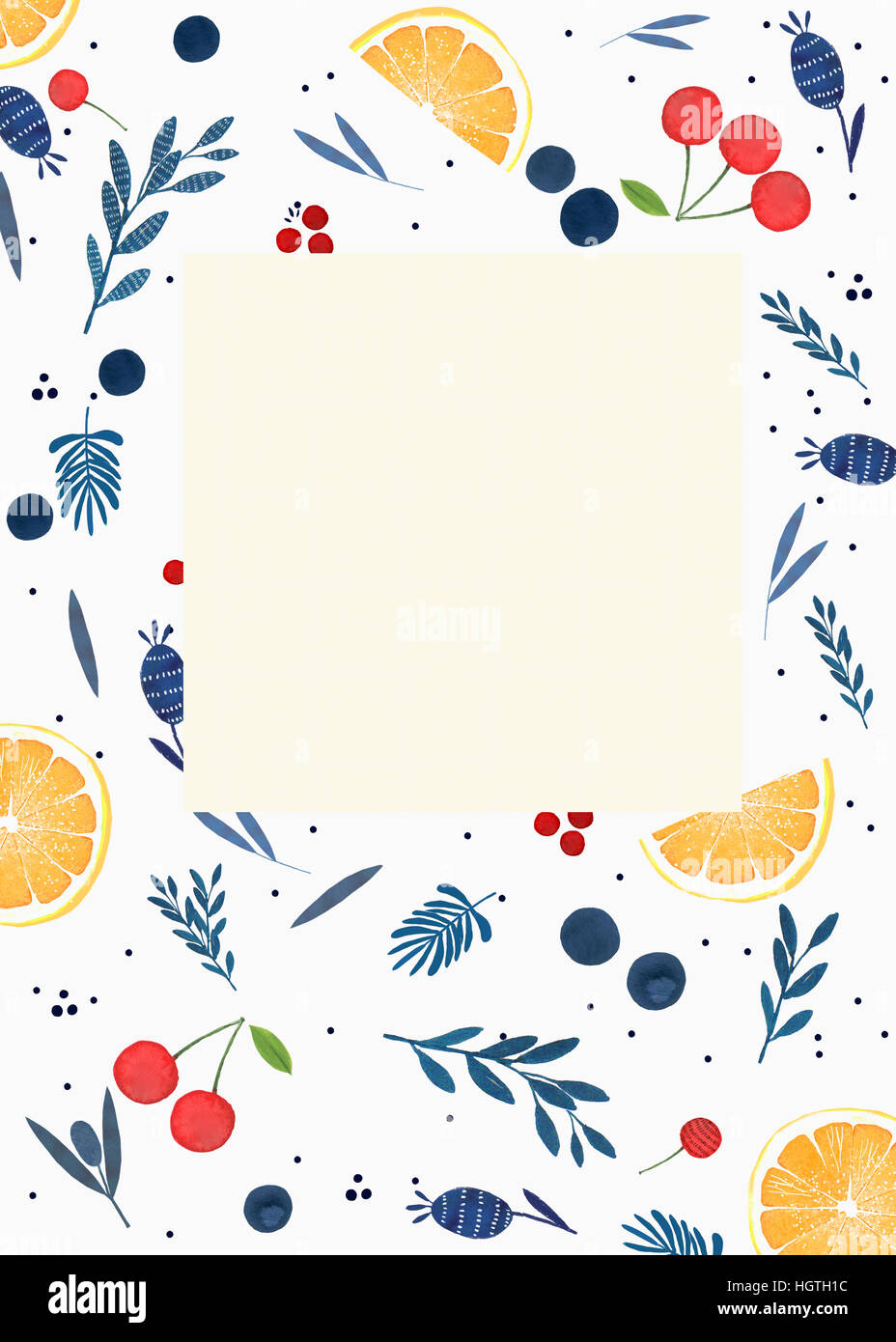 Frame with background of summer Stock Photo - Alamy