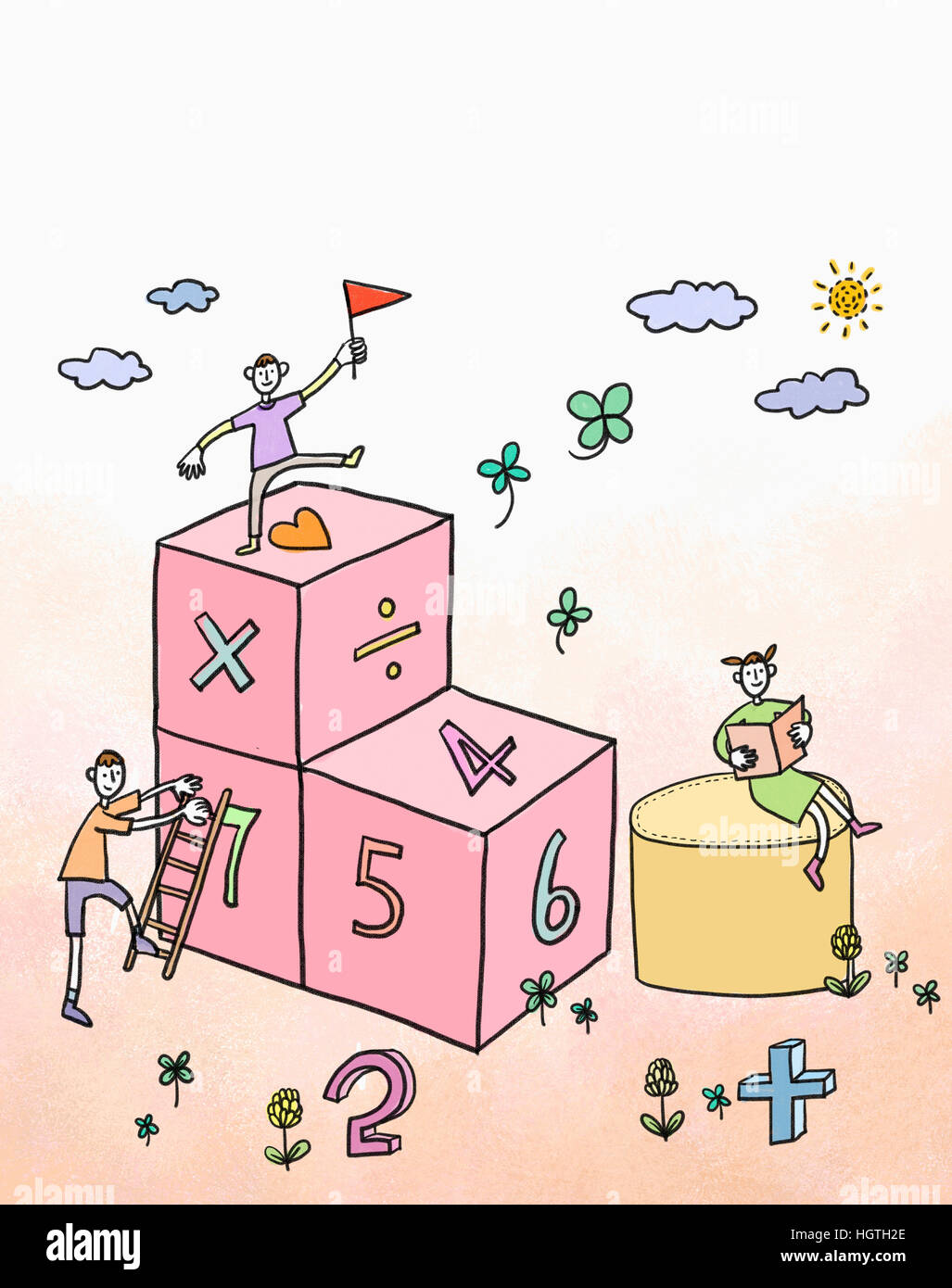 Line illustration representing math education Stock Photo - Alamy