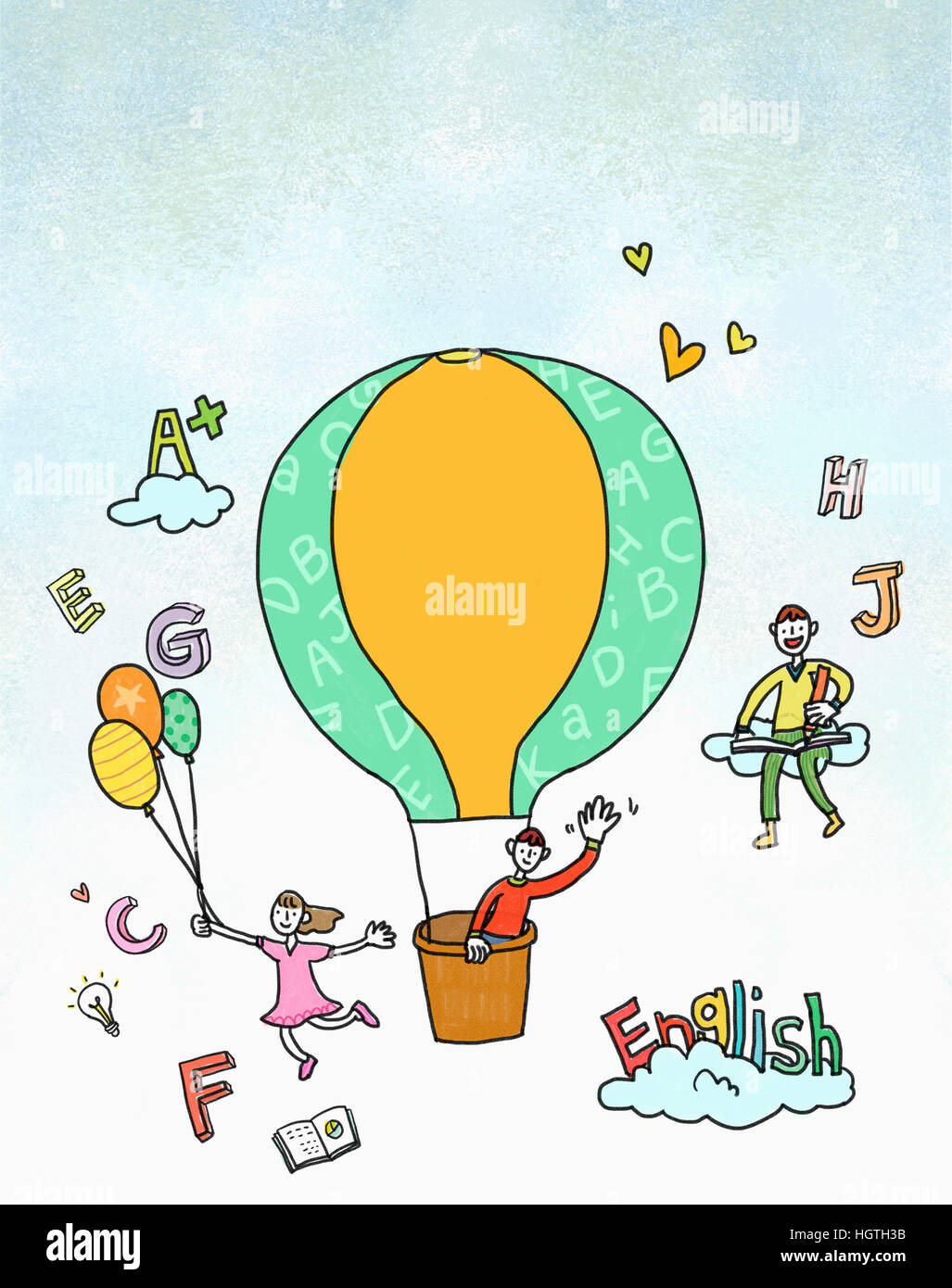 Line illustration representing English education Stock Photo - Alamy