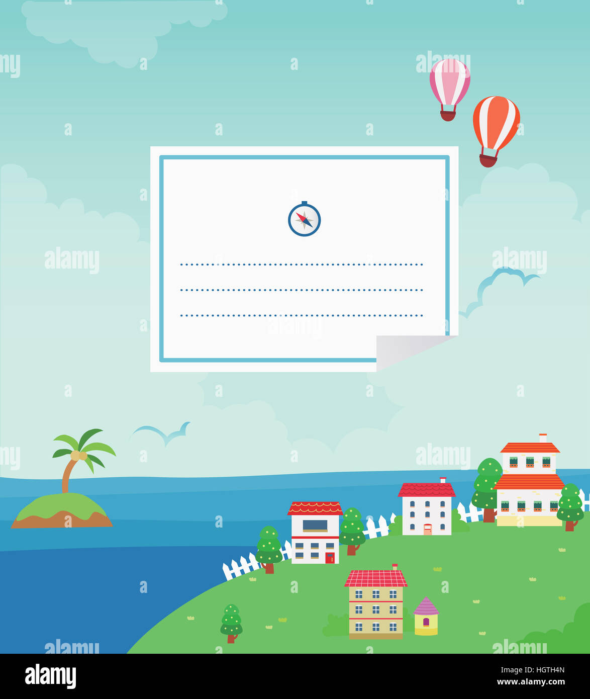 Frame with background of summer vacation Stock Photo - Alamy