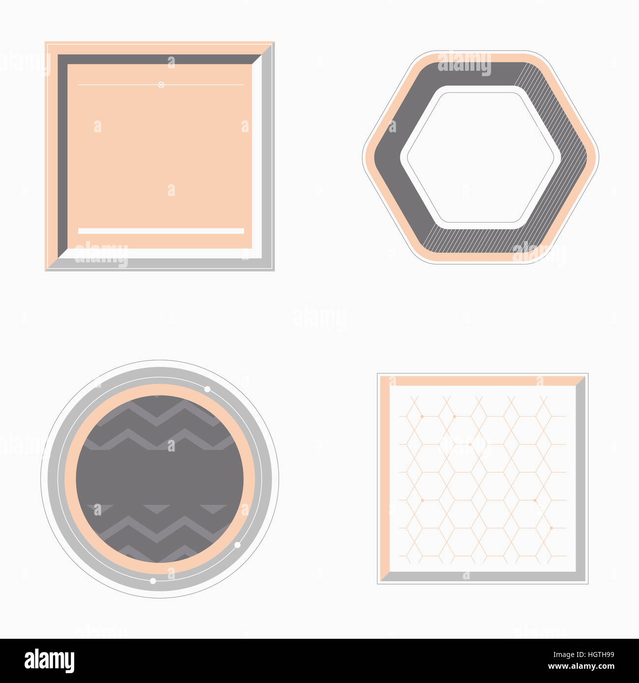 Various emblem labels with geometric patterns Stock Photo - Alamy