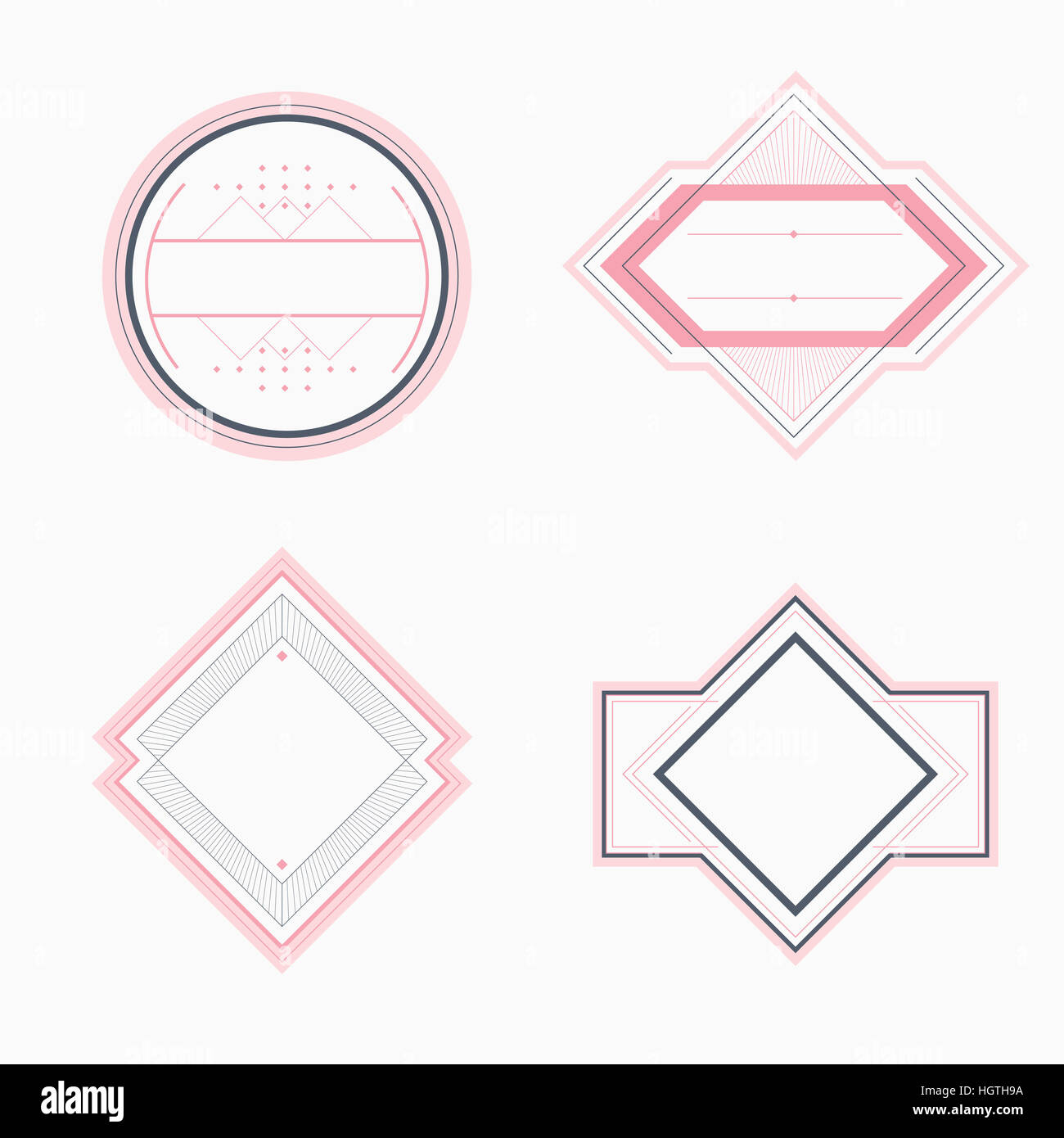Various geometric labels illustration hi-res stock photography and ...