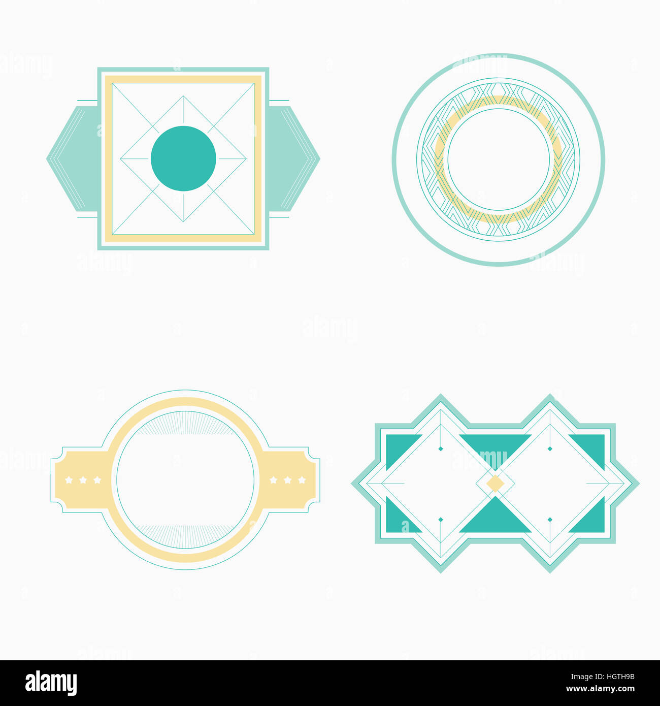 Various emblem labels illustration Cut Out Stock Images & Pictures - Alamy