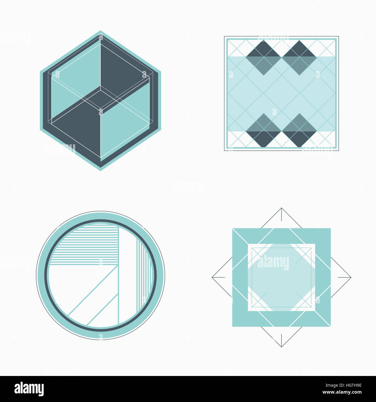 Various geometric labels illustration Cut Out Stock Images & Pictures ...
