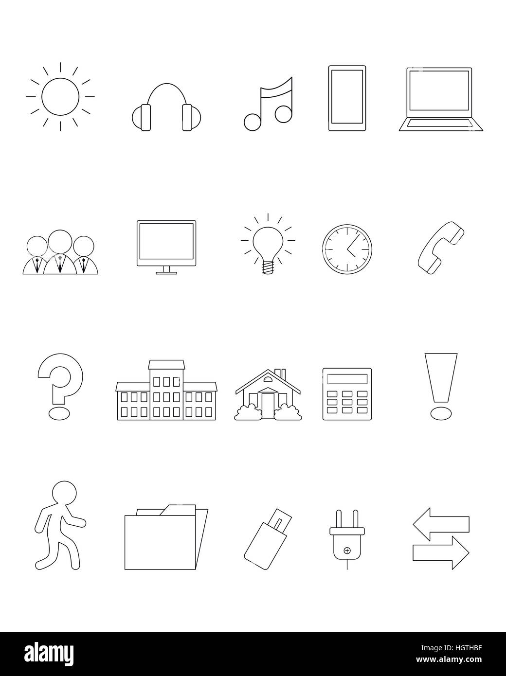 Vector illustration of a big icons set Stock Vector Image & Art - Alamy