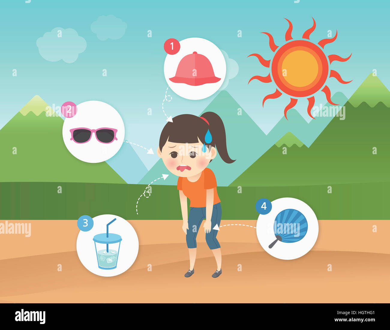 Caution of sunstroke Stock Photo - Alamy