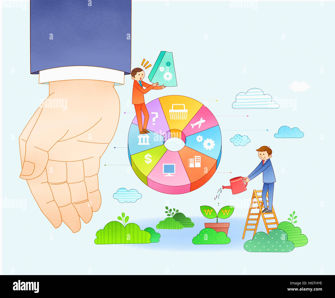 Illustration representing asset management Stock Photo - Alamy