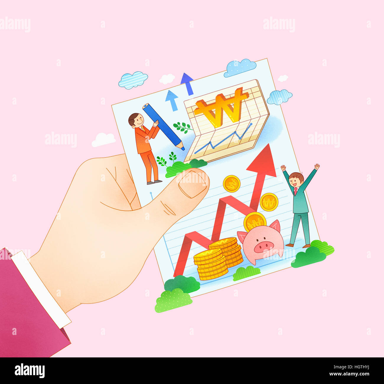 Illustration representing asset management Stock Photo - Alamy