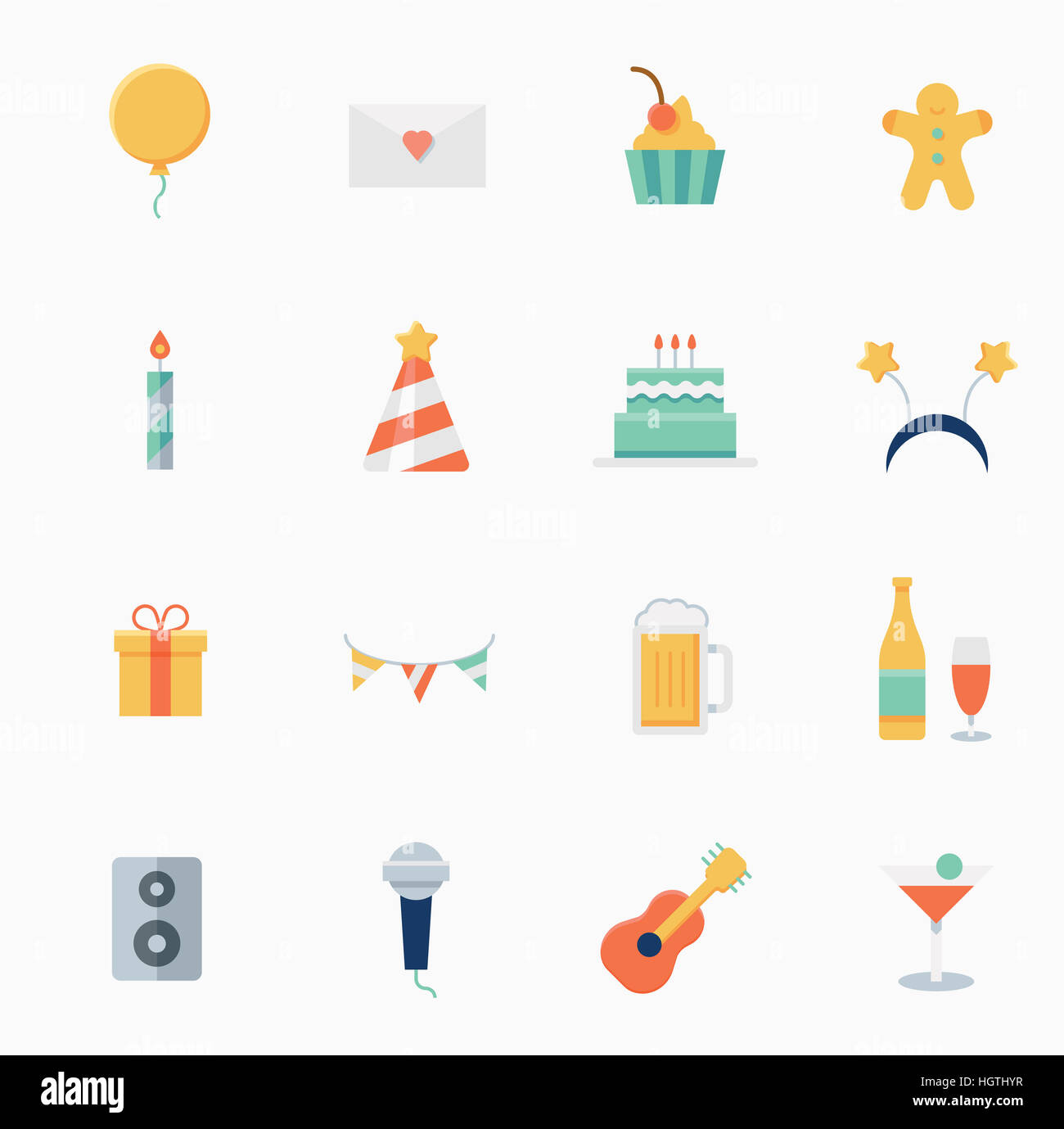 Various icons related to party Stock Photo - Alamy