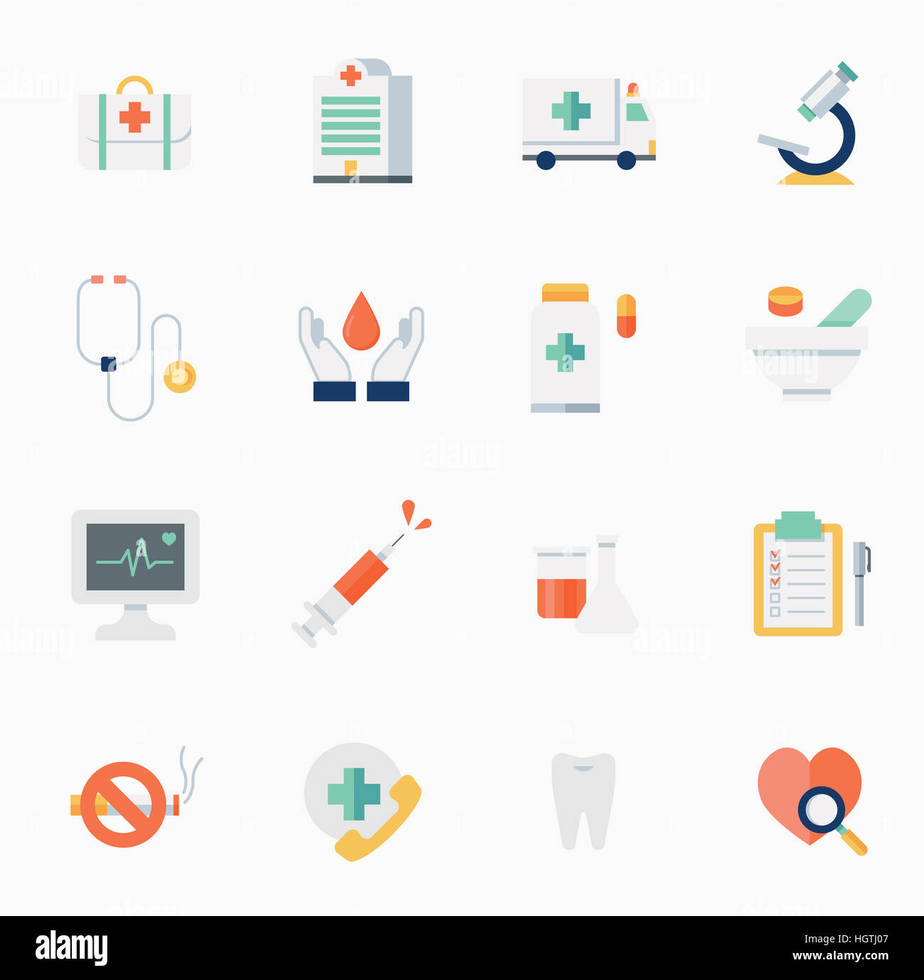 Various icons related to medicine Stock Photo - Alamy