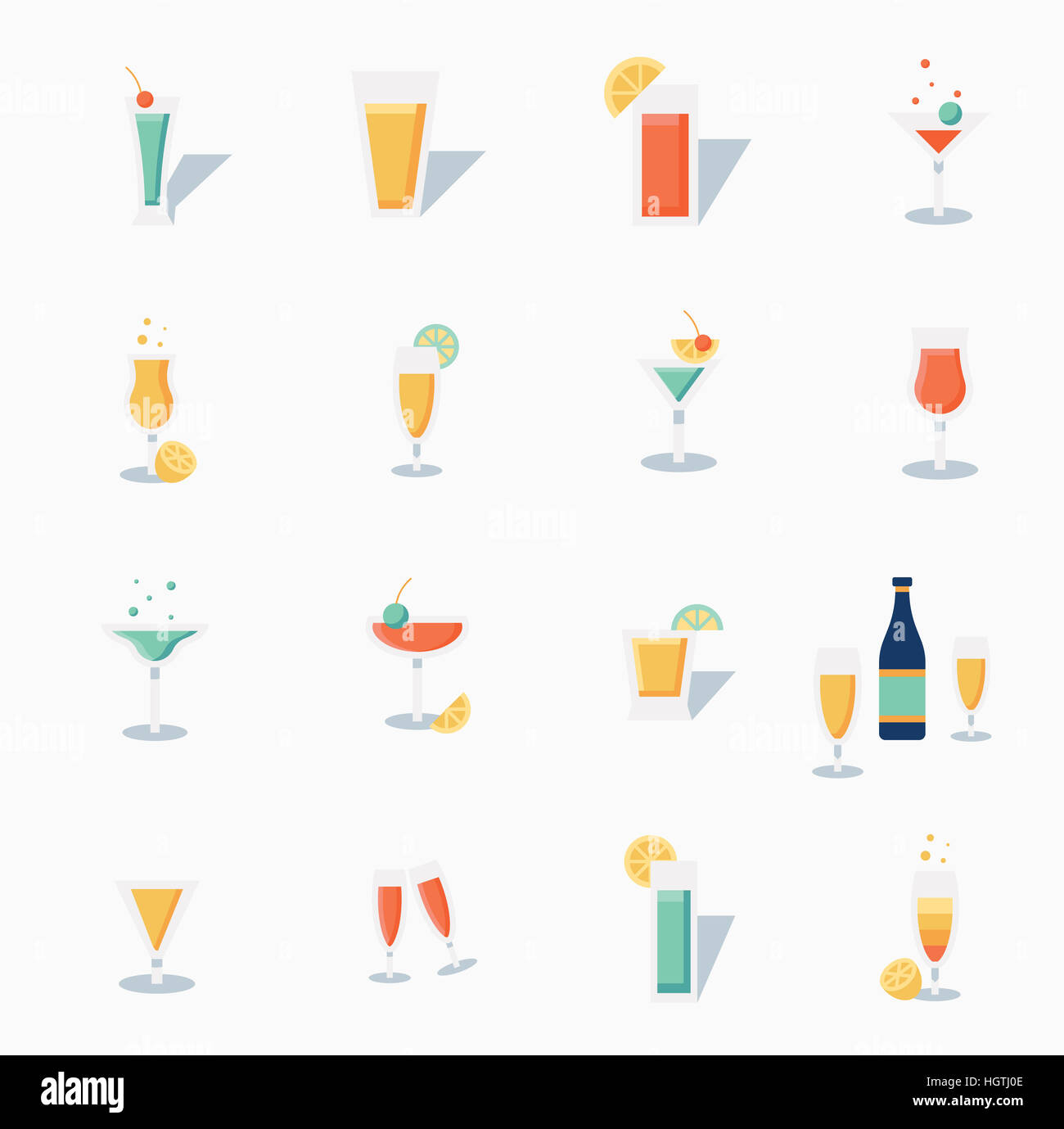 Icons of various drinks icon hi-res stock photography and images - Alamy