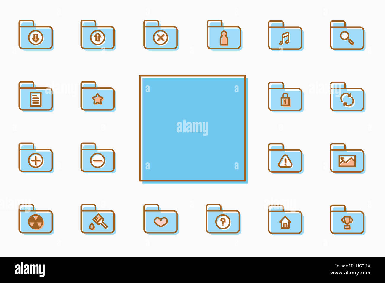Various icons of folders icon hi-res stock photography and images - Alamy