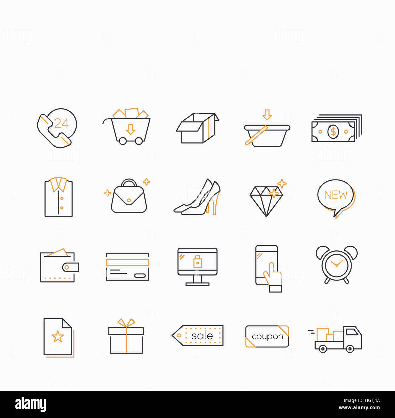 Shopping bag star line Cut Out Stock Images & Pictures - Alamy