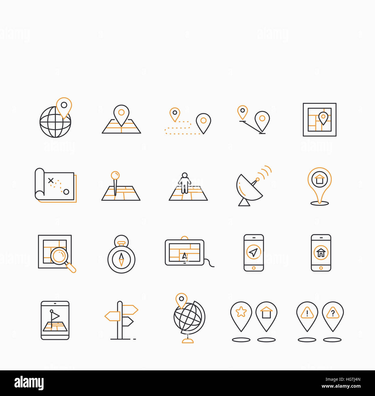 Globe magnifying glass line Cut Out Stock Images & Pictures - Alamy