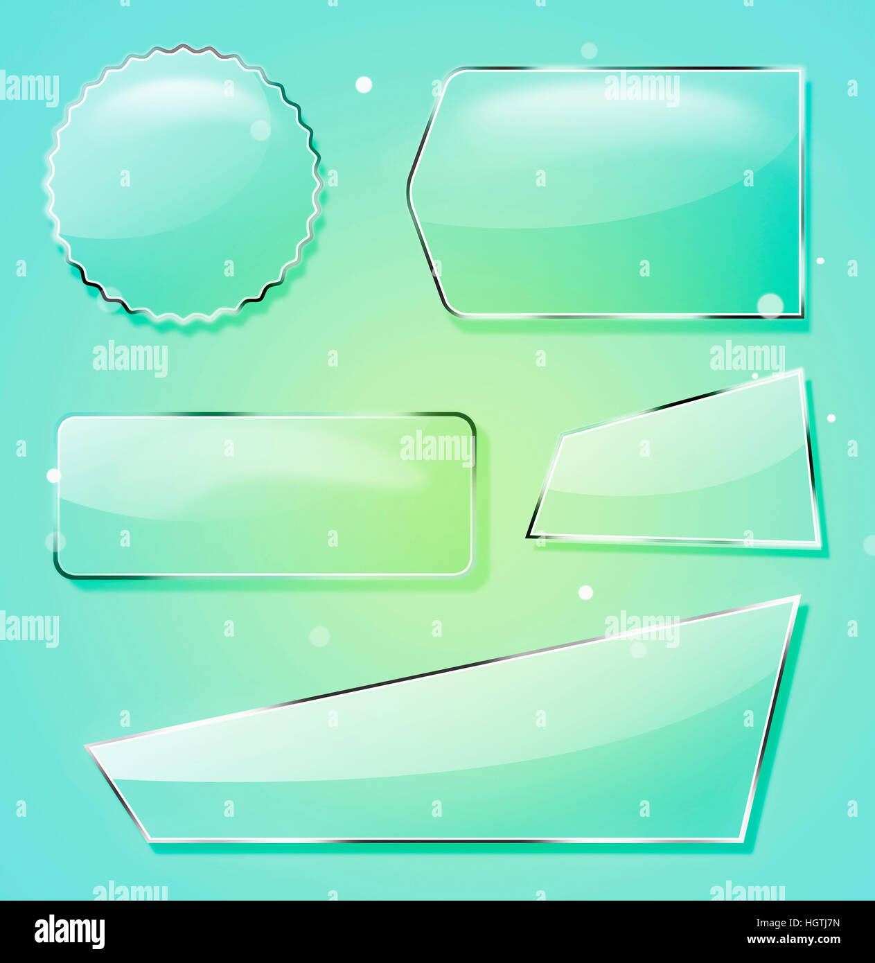 Various glass labels in illustration Stock Photo - Alamy