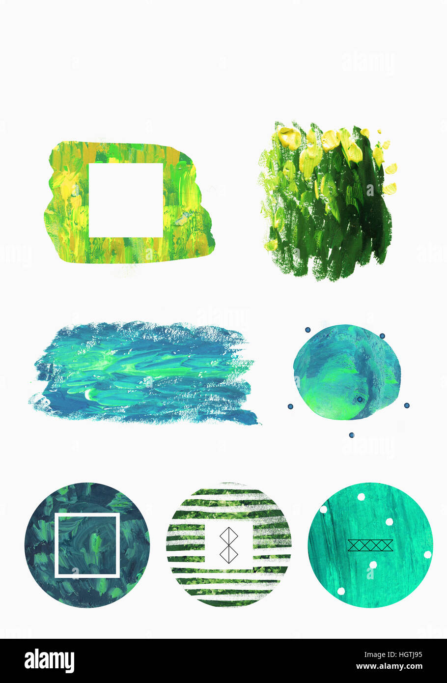 Various labels of oil paintings Stock Photo - Alamy