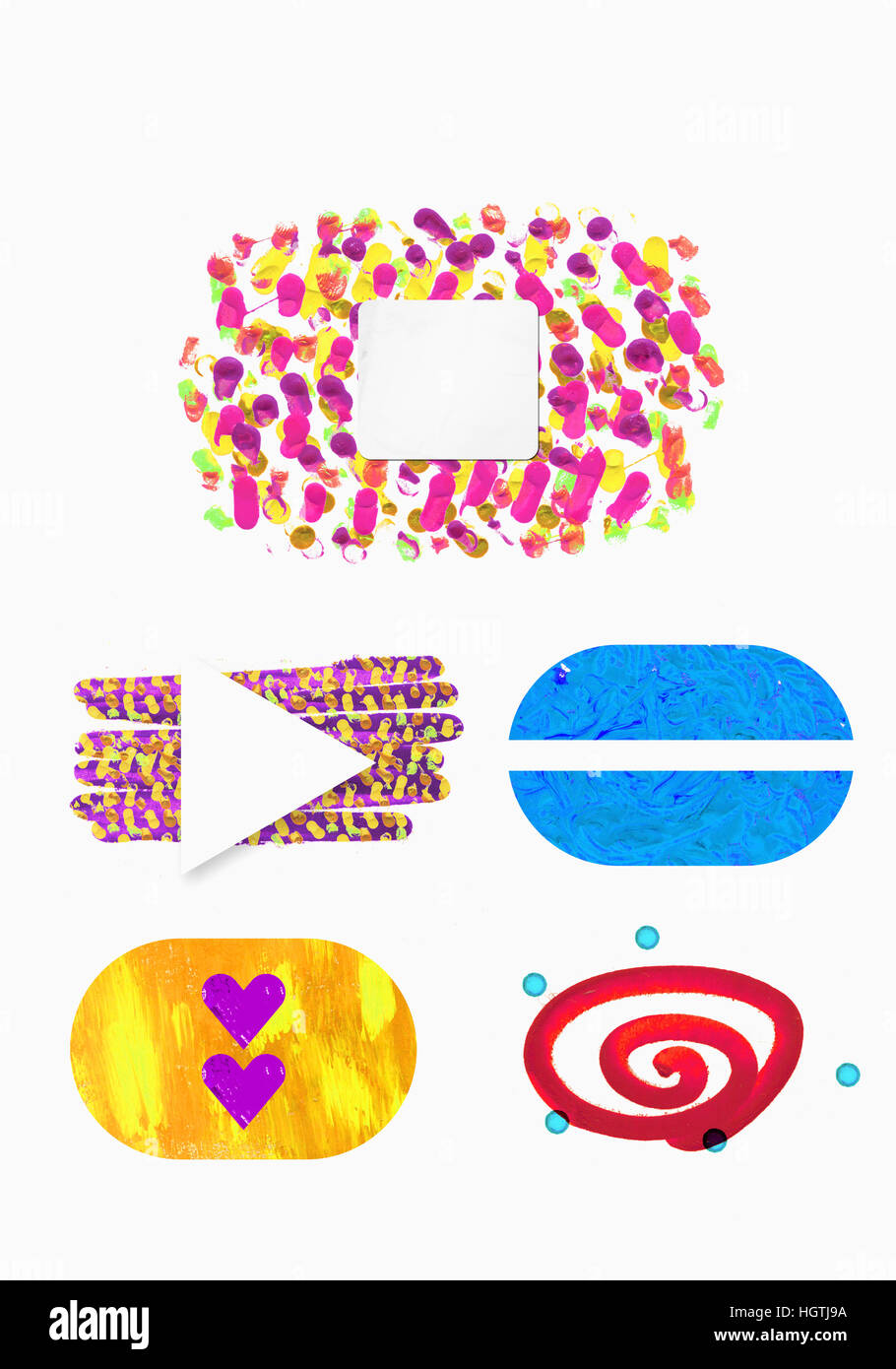 Various labels of oil paintings Stock Photo - Alamy