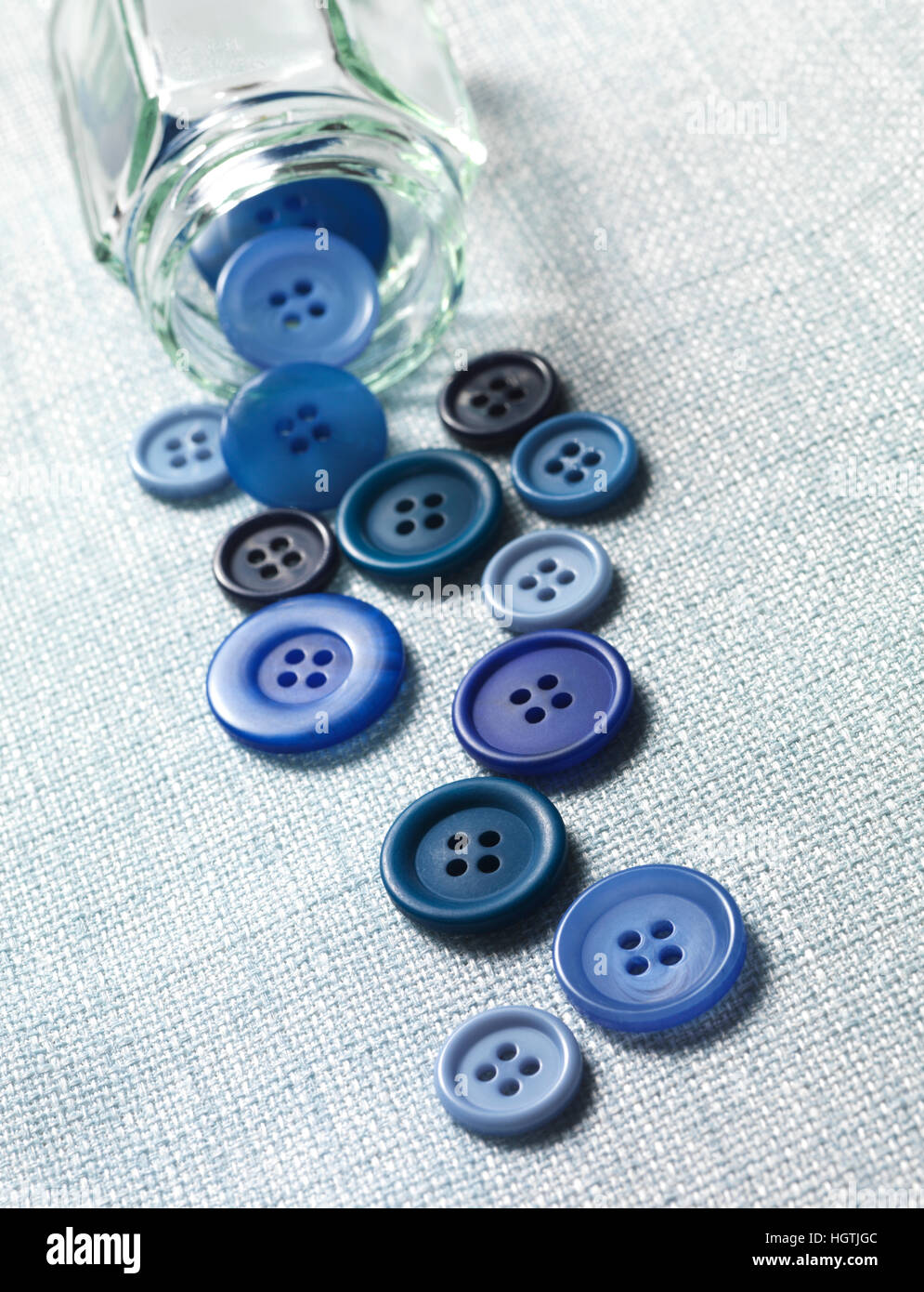 Group of Blue Buttons Stock Photo - Alamy