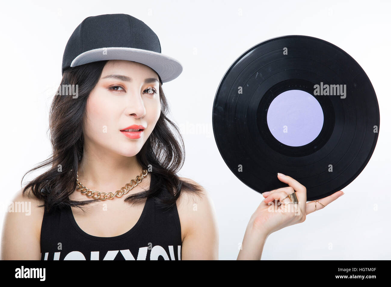 Woman in record hi-res stock photography and images - Alamy