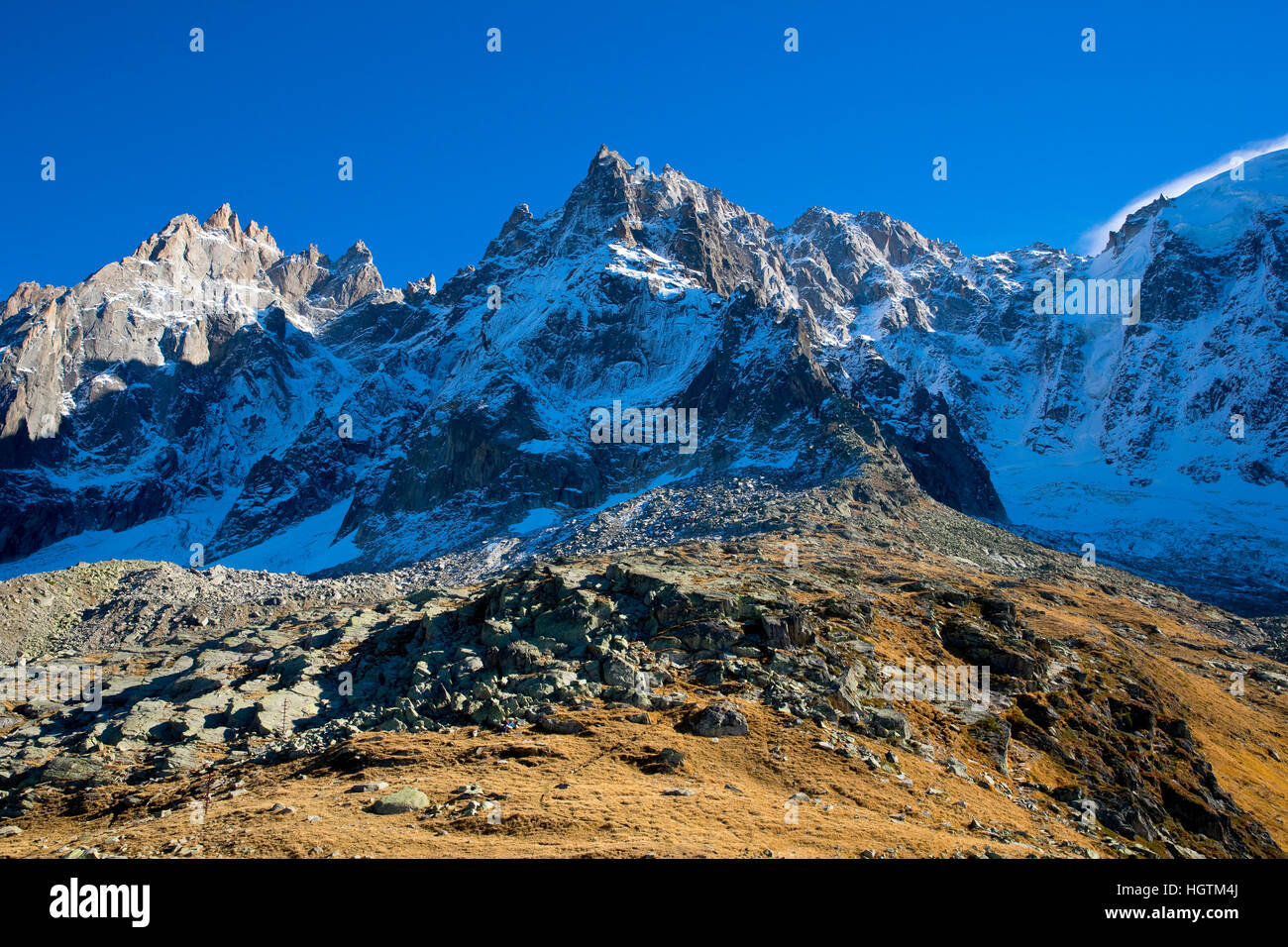 Mont Blanc massif in autumn, Chamonix, France Stock Photo - Alamy